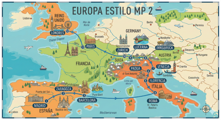 Europa Estilo Mapa Plus 2 - Paquetes a Europa desde Peru